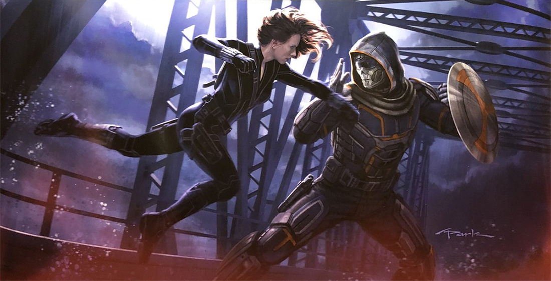 Concept art del principal villano de Black Widow... ¡Taskmaster!